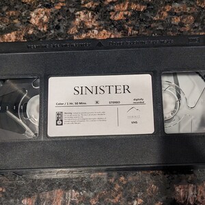 Custom Sinister (2012) Playable in VCR VHS Nostalgic Art Piece, Case & Tape W/ Label - Etsy
