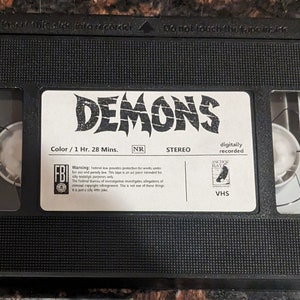 Custom Demons Demoni (1985) Playable in VCR VHS Nostalgic Art Piece ...