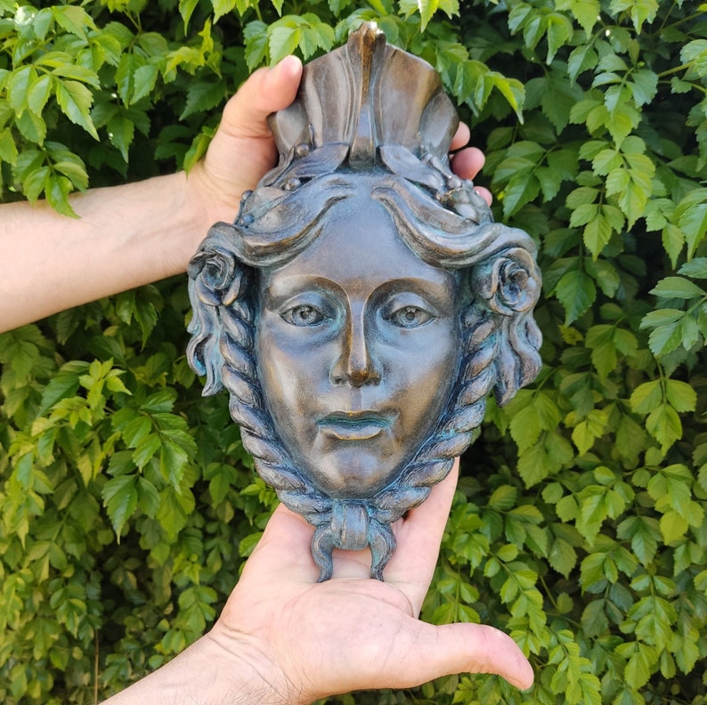 Greek Nymph Garden Sculpture | Mystical Bucolic Decor | Goddess Face ...