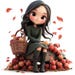 Apple Harvest Girl Clipart: Fall Farmhouse PNG (digital Download) - Etsy