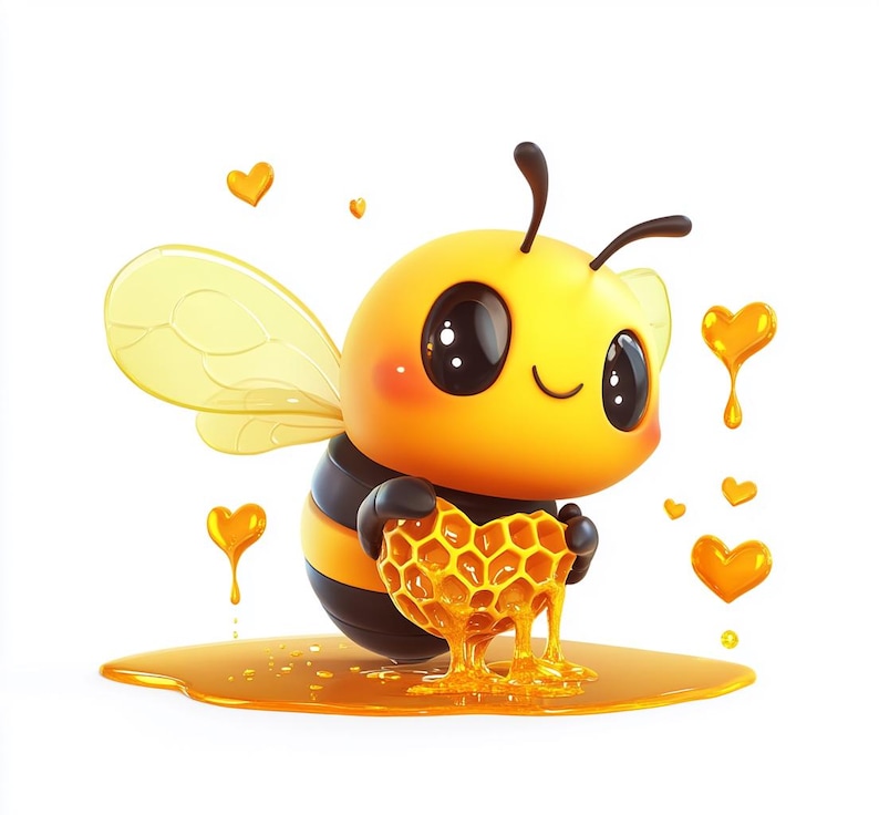 8 Sweet Honey Bee Clipart,cute Bee Clipart,watercolor Bee Clipart,baby ...