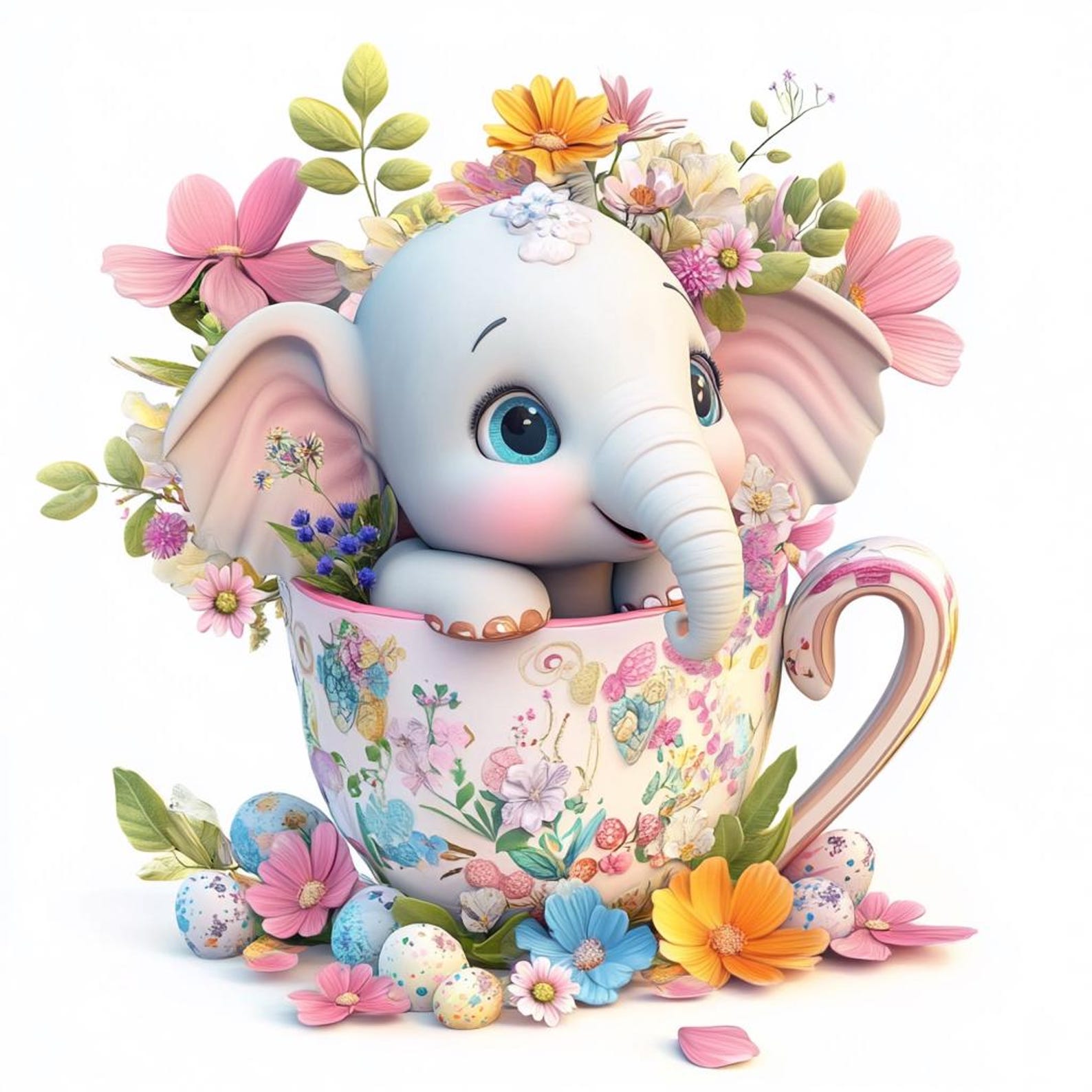 9 Animals in Mugs Illustrations Clipart Bundle Commercial Use Cute ...