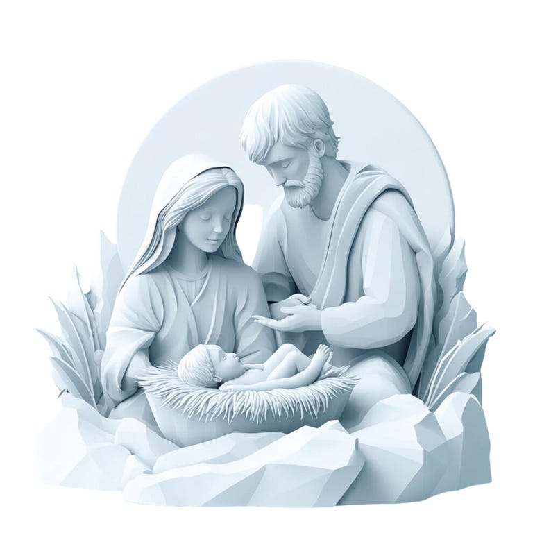 Nativity Scene Clipart: Religious Christmas Illustrations (PNG, JPG) - Etsy