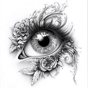 Mystical Eye Tattoo Clipart: High-resolution Tattoo Stencil (digital ...