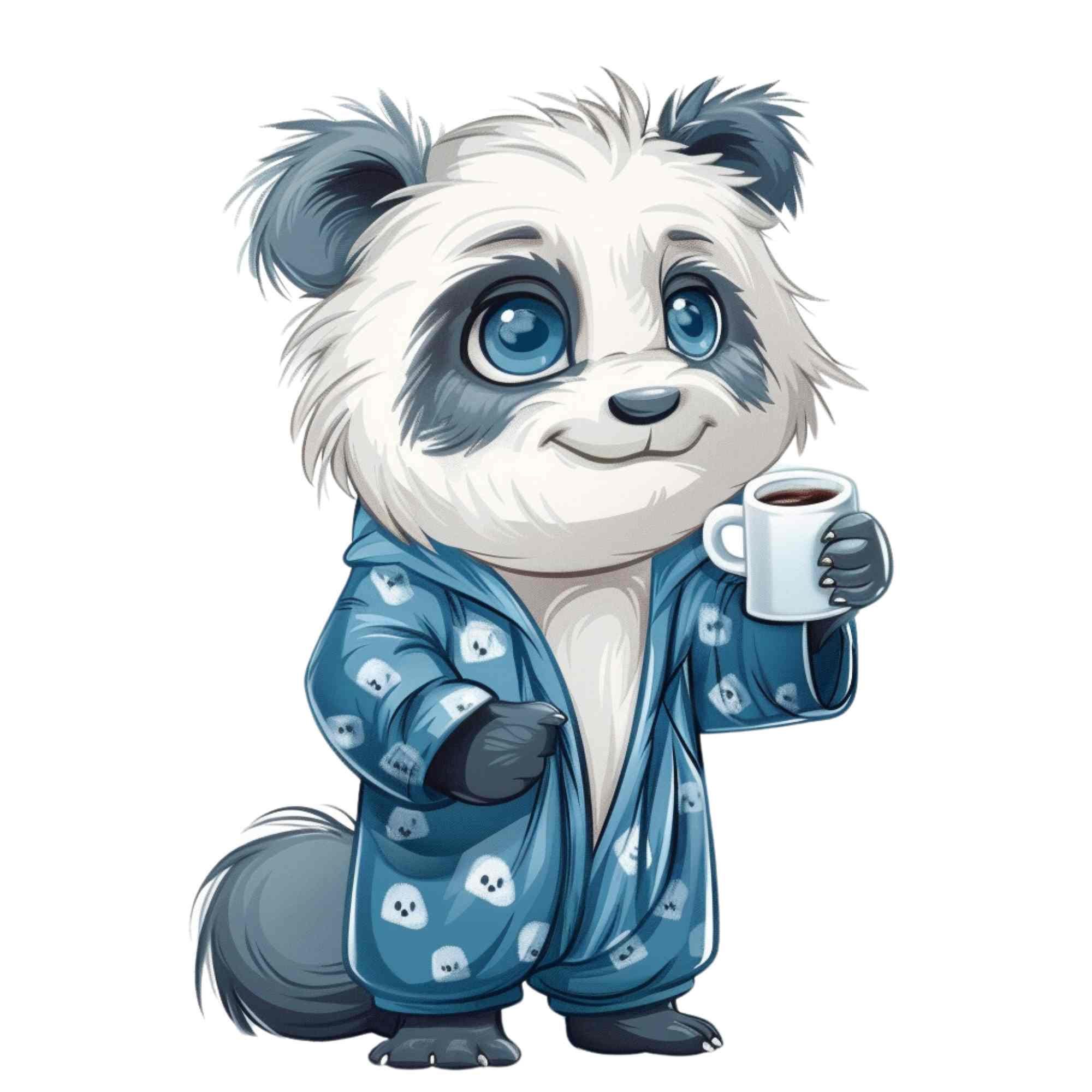 17 Panda Coffee Clipart, Grumpy Panda Clipart, High Quality Png,jpgs ...