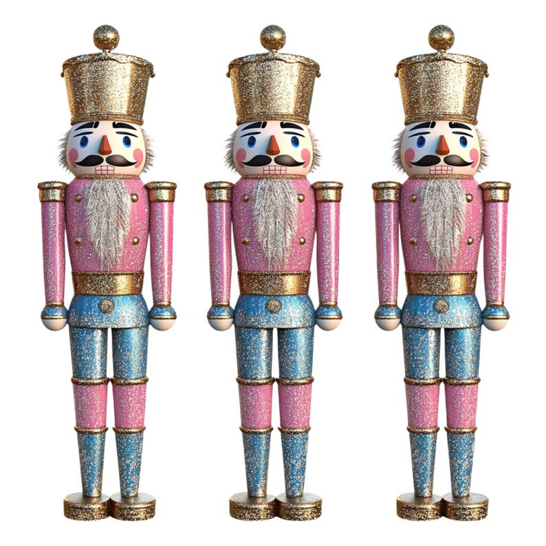 Glitter Nutcracker Clipart: Coquette Christmas PNG, JPG (commercial Use ...