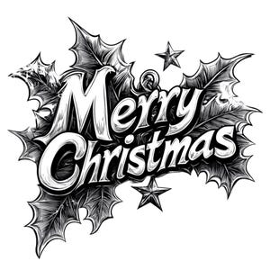 7 Merry Christmas Word, PNG,JPJ, Black Color Words, Christmas Clip Art ...