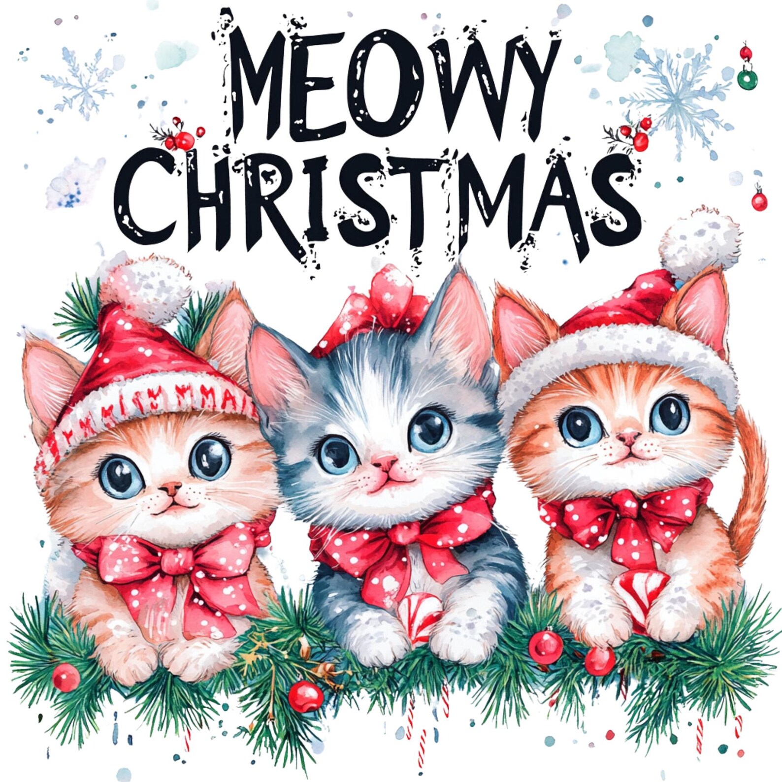10 Cat Clipart, Cat Christmas Png,jpj, Meowy Christmas PNG, Christmas ...