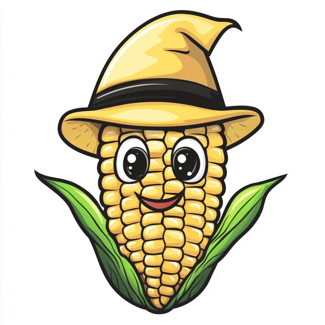 6 Cute Cartoon Corn Clipart, Corn Watercolour Clipart, Digital Download ...