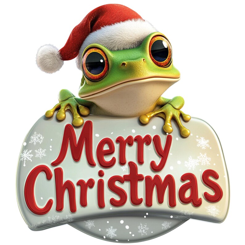Christmas Frog Clipart: Holiday PNG Designs (commercial Use) - Etsy