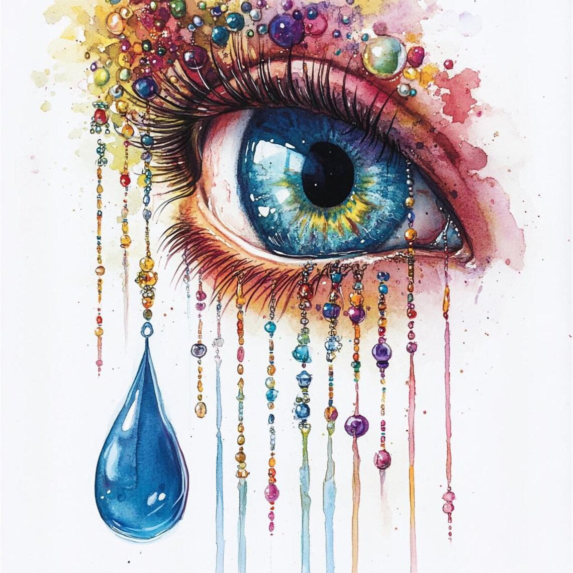 Watercolor Eyes Clipart: Expressive Eye Illustrations (PNG, JPG Digital ...