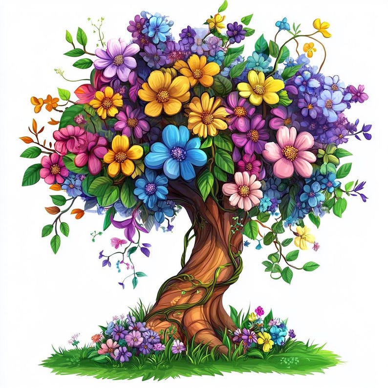 Colorful Watercolor Tree Clipart Bundle (digital Download) - Etsy