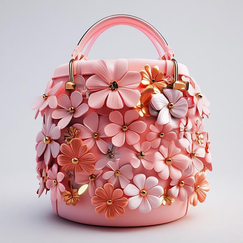 Watercolor Floral Handbag Clipart: Fashion Purse Designs (digital ...