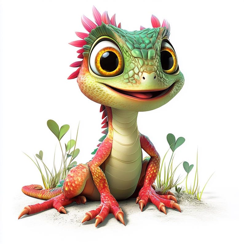 8 Cute Lizard Clipart, Reptiles Images, Watercolor Clip Art, Printable ...