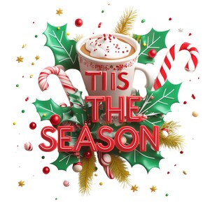 Tis the Season Christmas Clipart: Festive Holiday PNG (commercial Use ...