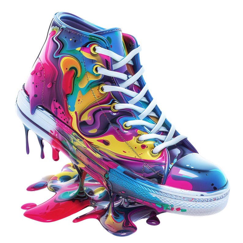 6 Dripping Sneaker Watercolor Clipart Printable High Quality Design ...
