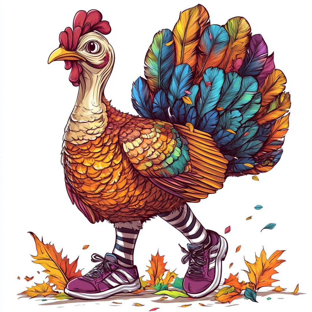 8 Cute Watercolor Thanksgiving Turkey Clipart, Baby Animals Bundle, Png ...