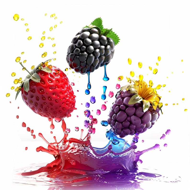 Watercolor Dripping Fruits Clipart Bundle: PNG, JPJ (digital Download ...