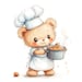 8 Watercolor Cute Chef Animals Clipart,png,jpj Chef Animal Nursery ...