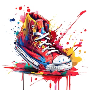Vibrant Dripping Sneaker Design: Colorful Shoe Art (PNG, JPEJ) - Etsy