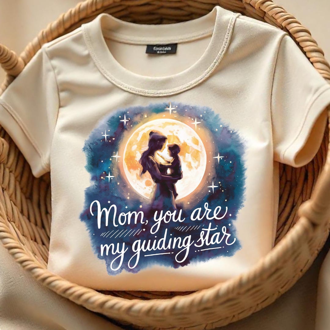 Mother and Baby Moon PNG: Watercolor Celestial Art (digital Download ...