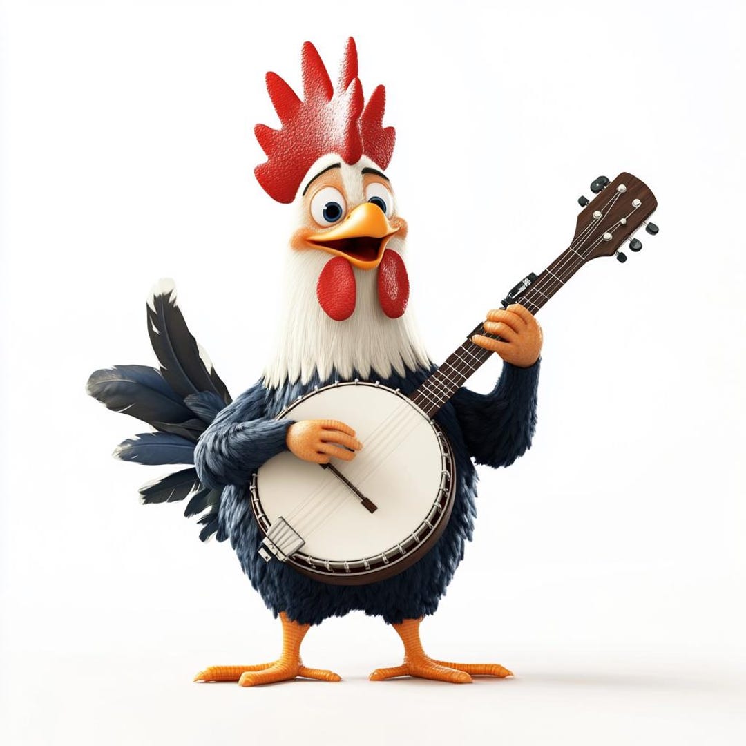 8 Cute Singing Rooster Clipart,high Quality PNG,JPJ Funny Watercolor ...