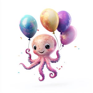 Happy Octopus Clipart Set: Ocean Animal PNG, JPG (digital File) - Etsy