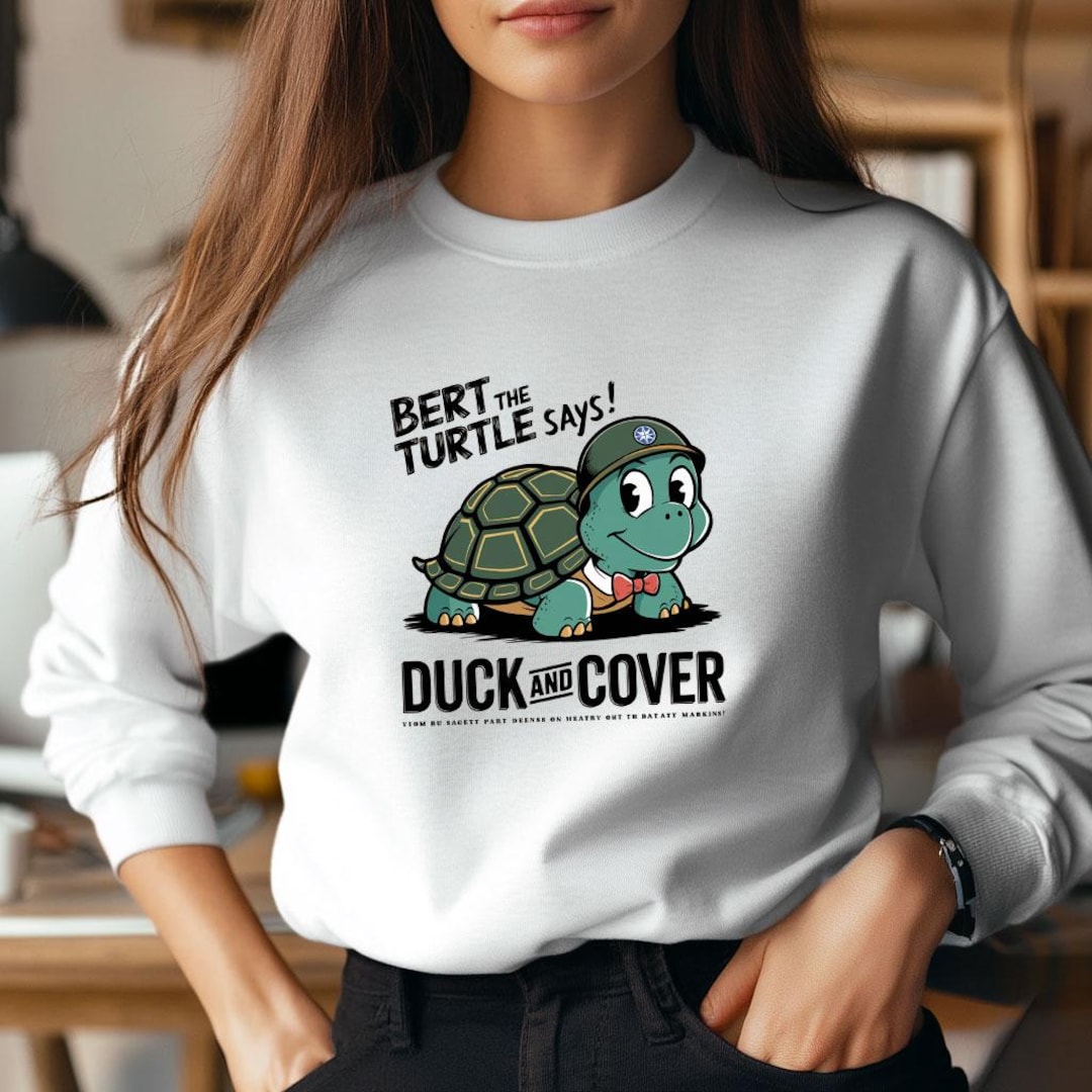 Bert the Turtle PNG: Retro Duck & Cover Clipart (digital Download) - Etsy