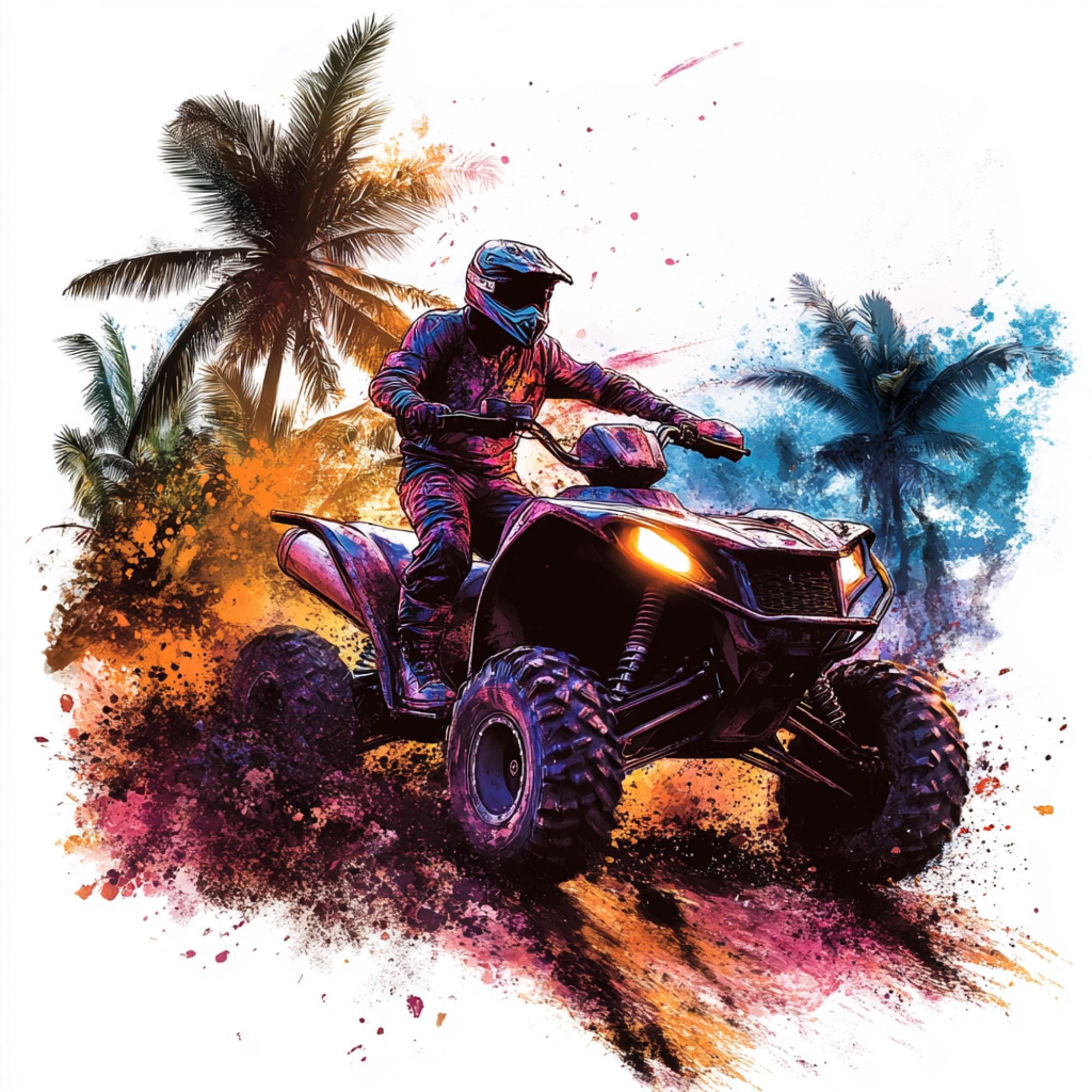 10 ATV Rider Watercolor Sublimation, Digital Download, JPJ, Outdoors ...