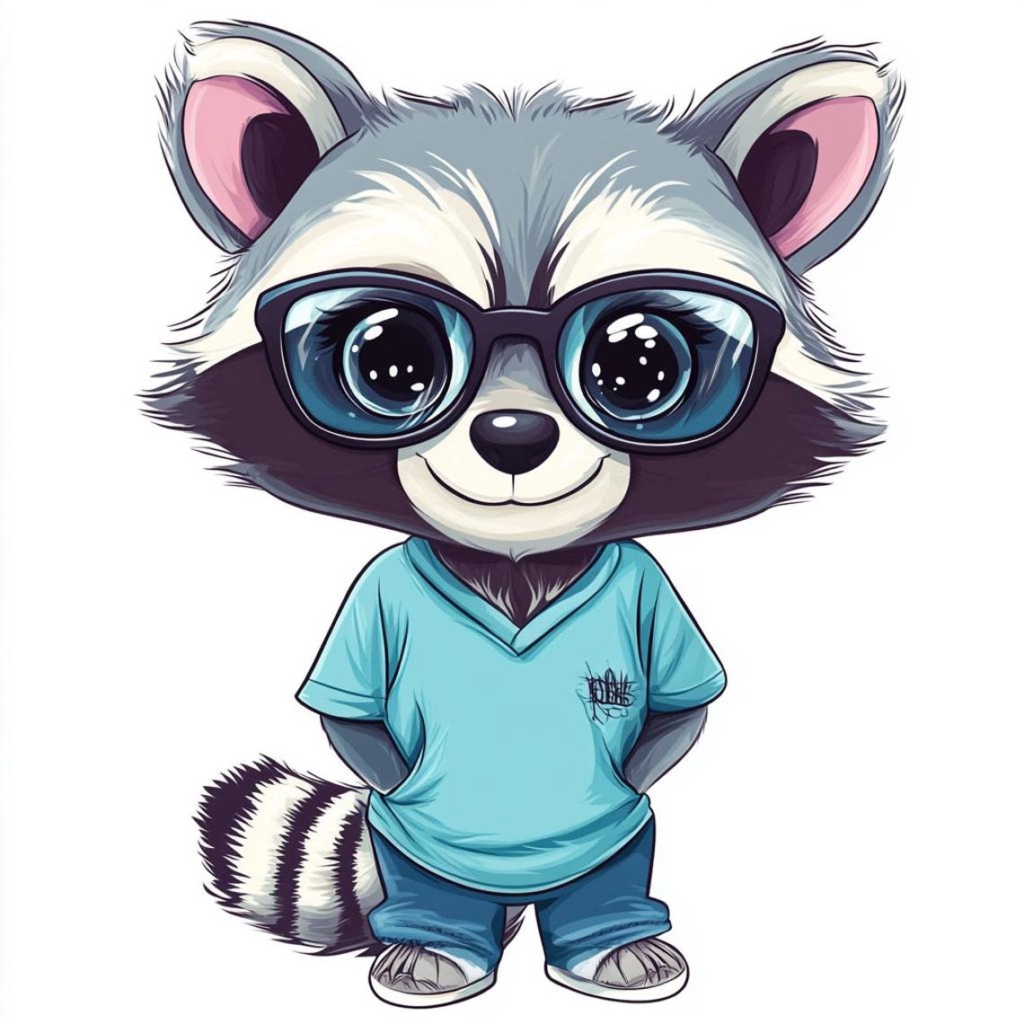 7 Cute Raccoon Clip Art High Res Watercolor Png,jpgs for Junk ...
