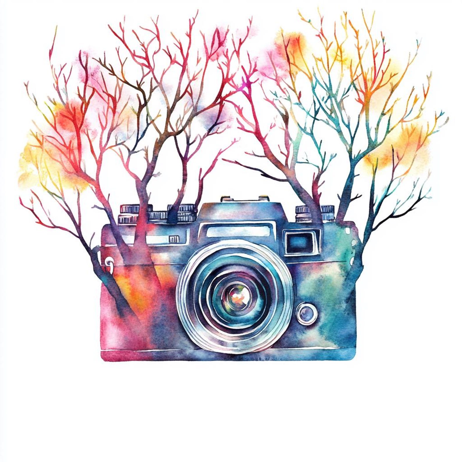 7 Vintage Camera Clipart, Photo Camera, Watercolor Clipart, High ...