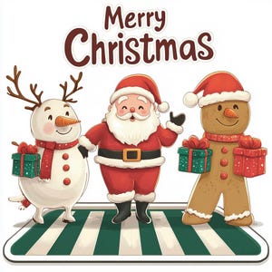 Christmas Watercolor Clipart: Santa, Reindeer, Snowman (PNG, JPG) - Etsy
