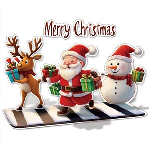 Christmas Watercolor Clipart: Santa, Reindeer, Snowman (PNG, JPG) - Etsy