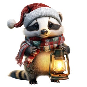 8 Christmas Badger Clipart, Printable Patchwork, Png,jpj, XMAS ...