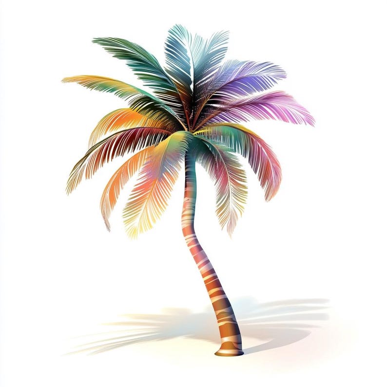 8 Watercolor Coconut Trees Clipart, PNG,JPJ Digital Files on ...