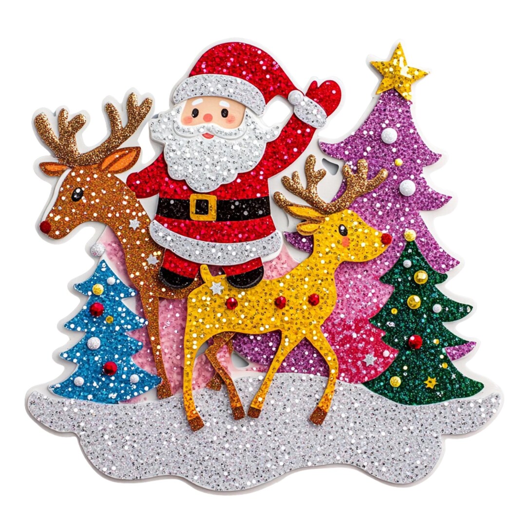 6 Retro Santa Christmas Clipart, Png,jpj, Vintage Merry Christmas PNG ...