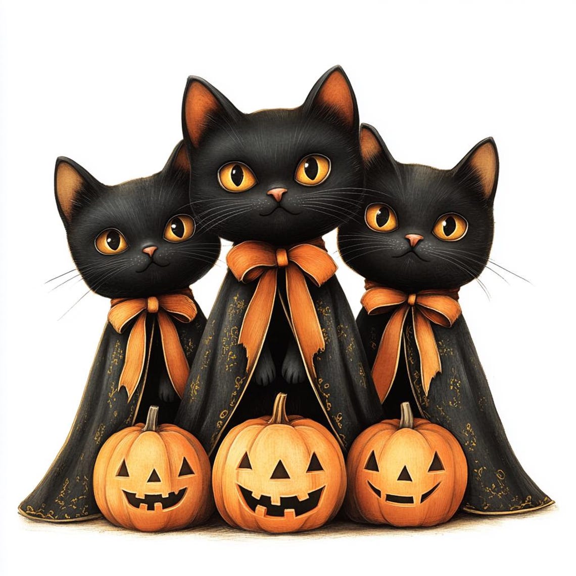 8 Cute Witch Cat Clipart Bundle,png