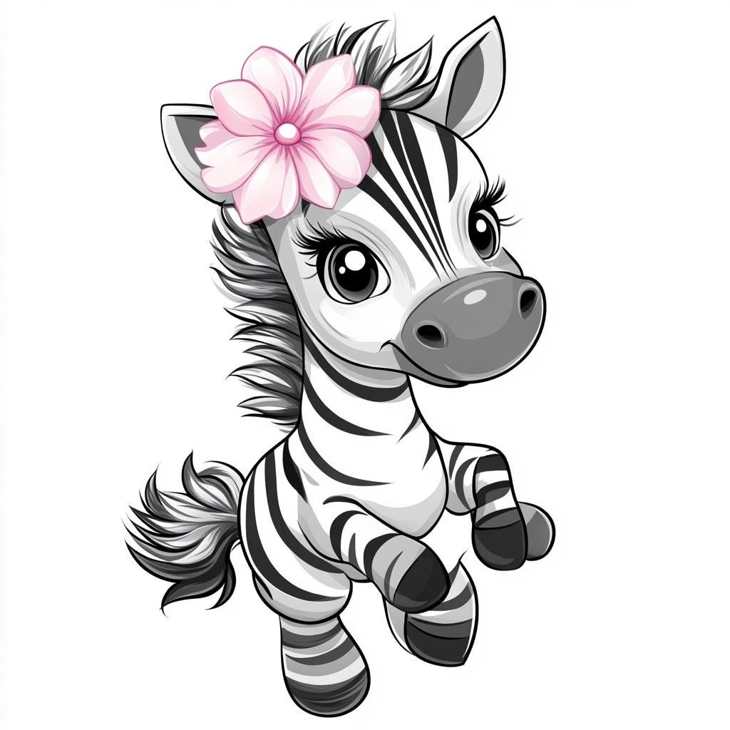 6 Watercolor Baby Zebra Clipart Bundle,pngjpj Cute Zebra Clipart ...