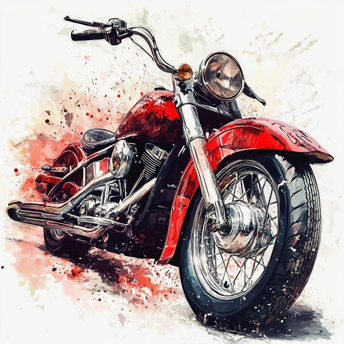 Watercolor Motorbike Clipart: PNG, JPG Files (instant Download) - Etsy