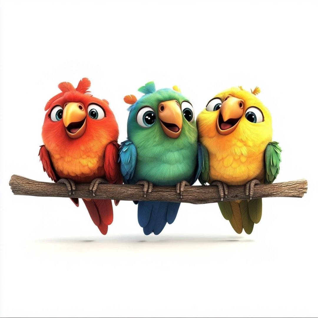 8 Funny Bird Clipart PNG,JPJ, Quirky Bird Illustrations Whimsical Birds ...