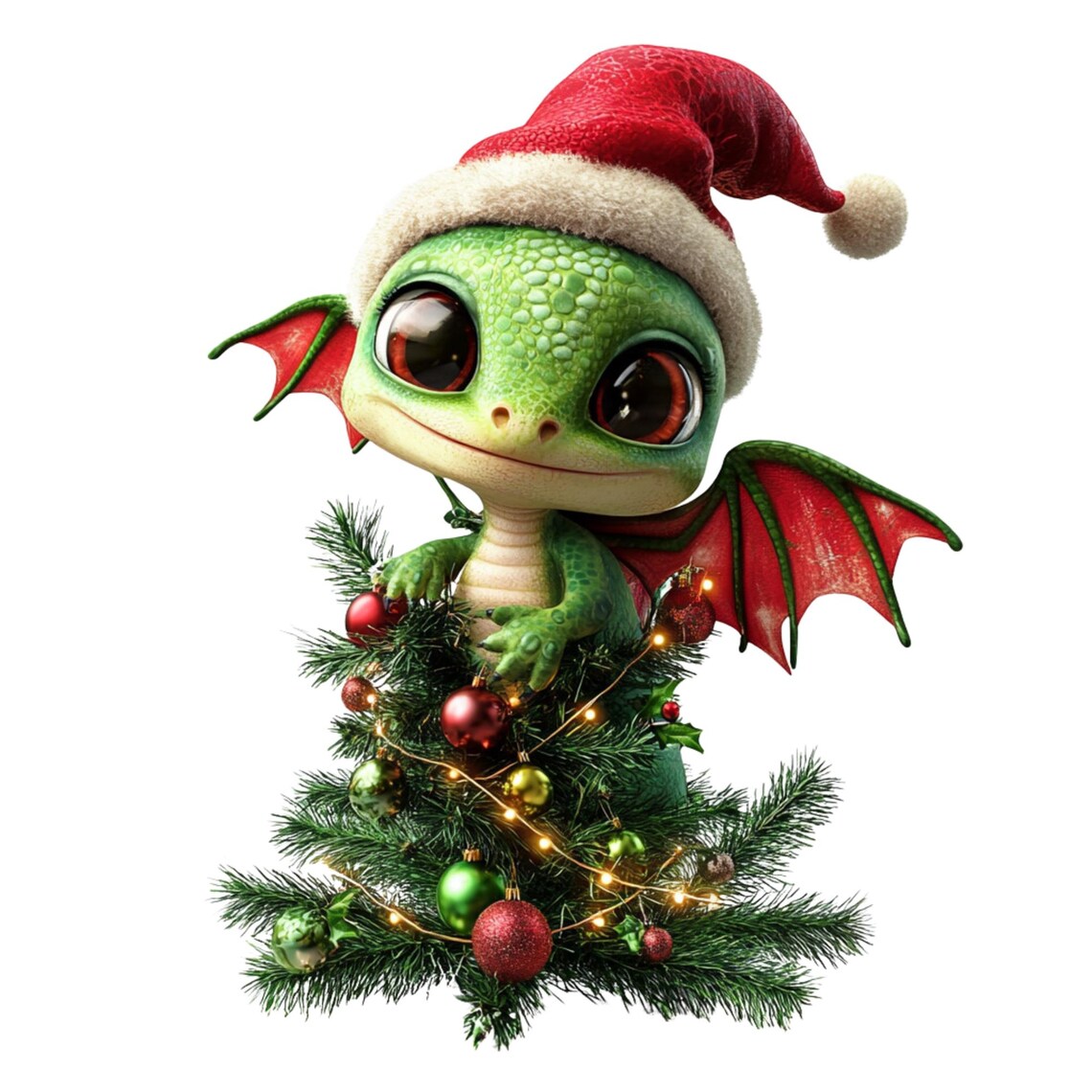 Christmas Dragon Clipart: Festive Holiday PNG Set - Etsy