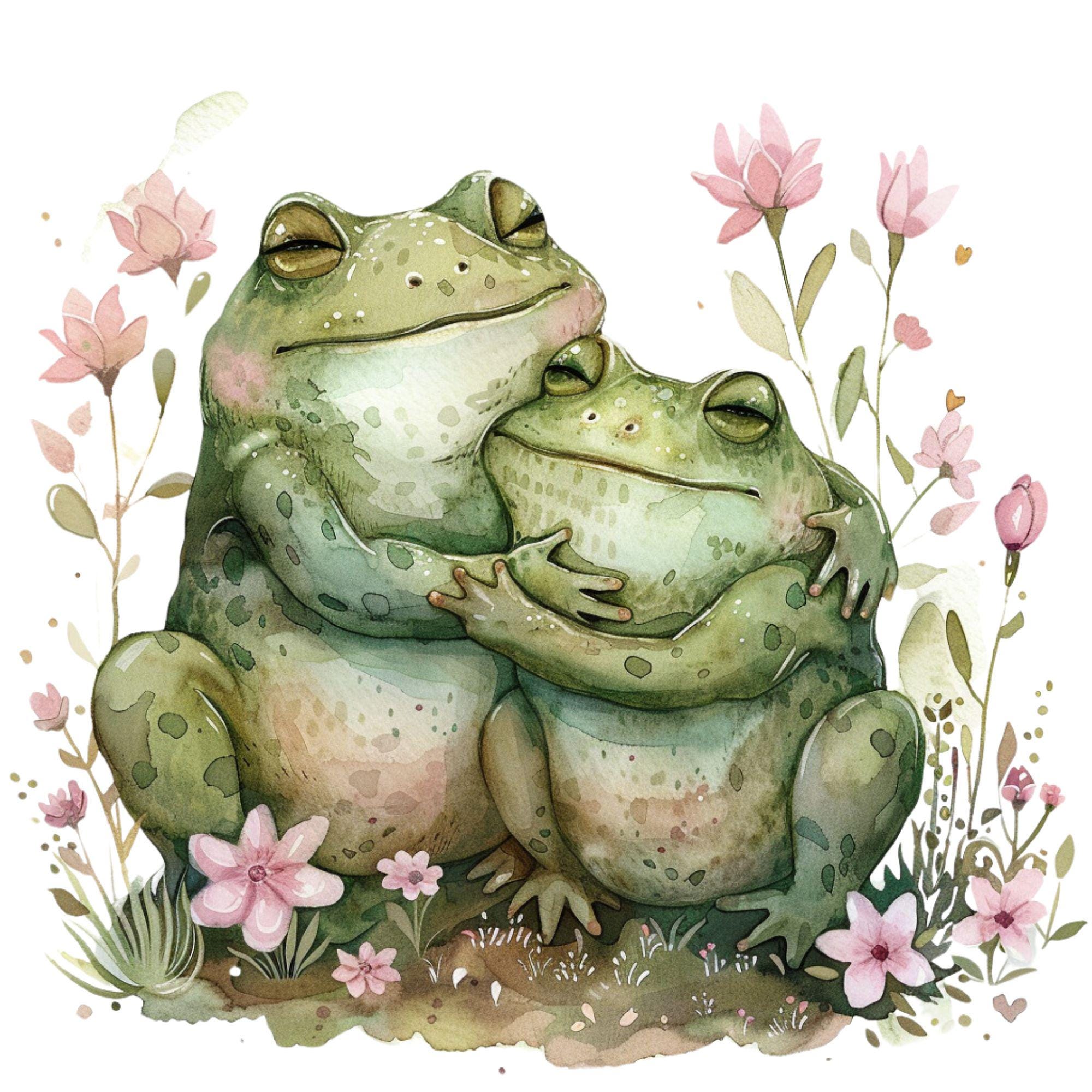 6 Friend Frog Animal Watercolor Clipart High Quality Printable File Png ...