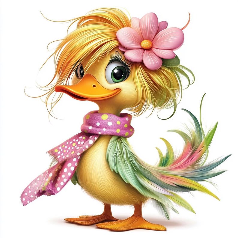 8 Easter Duck Clipart Bundle, Cute Duck Clipart, Duck PNG,JPJ, Spring ...