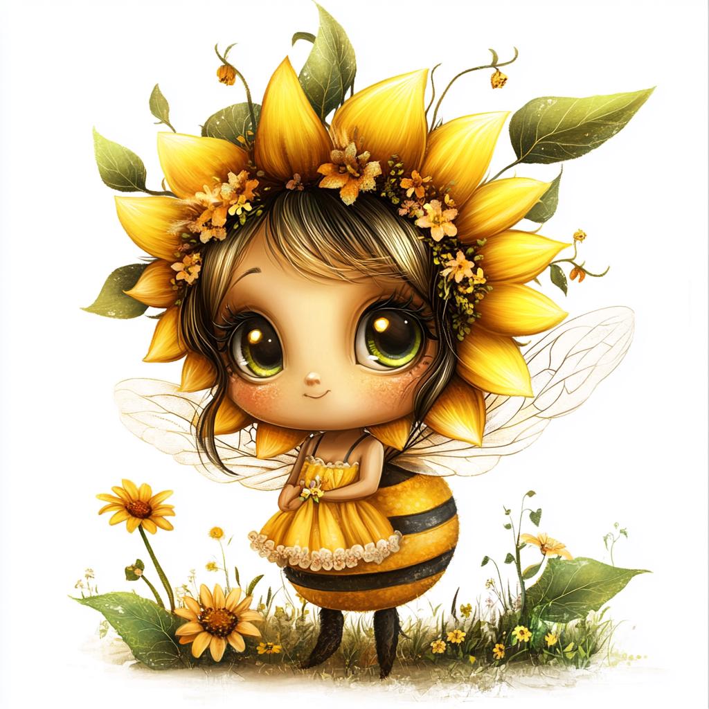 7 Honey Sweet Bees Clipart Bundle, Cute Bees Clipart Bundle, Cute Bees ...