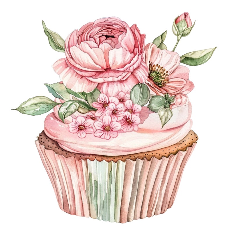 10 Cupcake Watercolor Clipart PNG,JPJ File Using This Gift,t Shirt ...