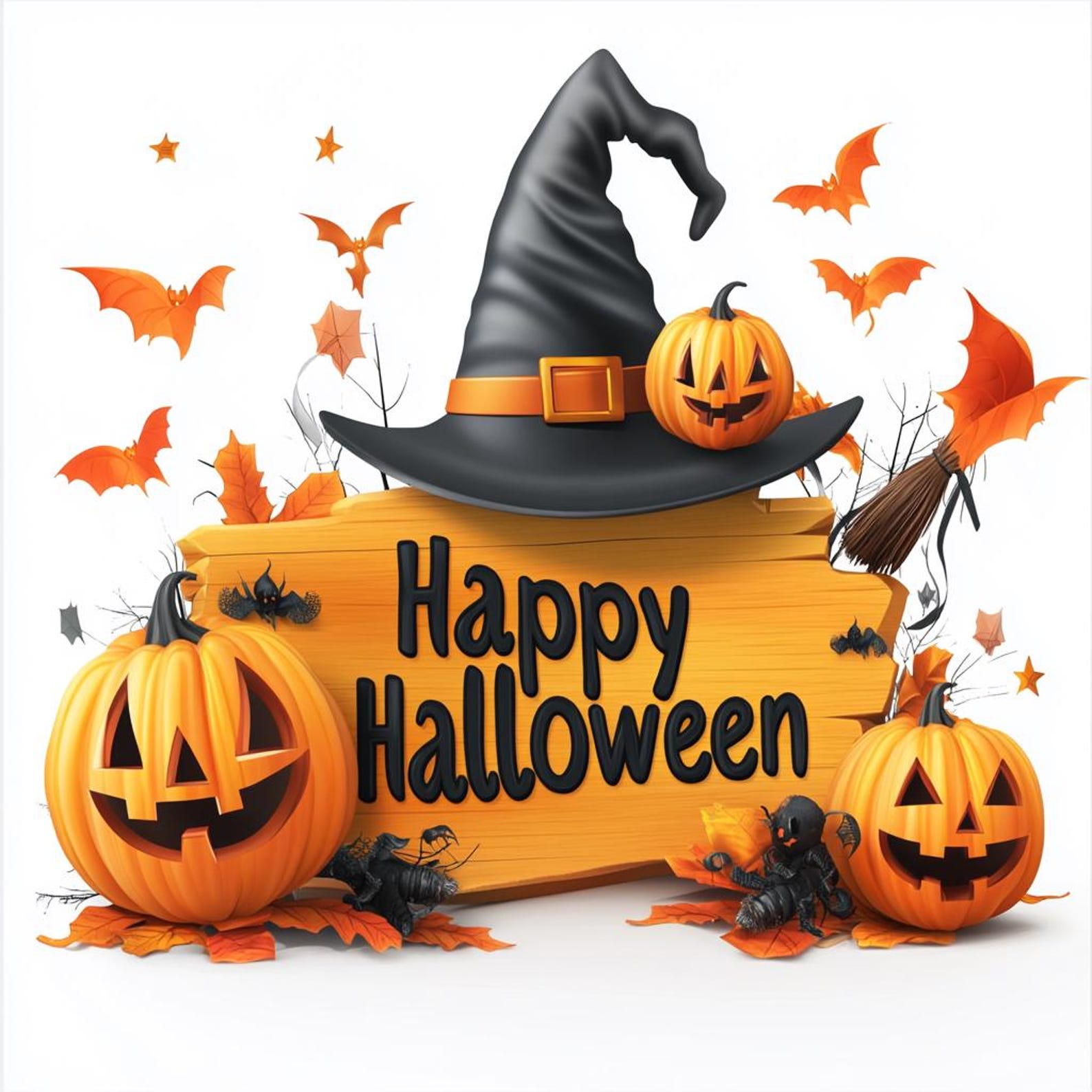 8 Watercolor Halloween Cute Clipart, PNG,JPJ, Halloween Clipart, Cute ...