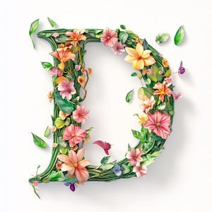 Watercolor Floral Alphabet Clipart: 26 Letters (digital Download) - Etsy