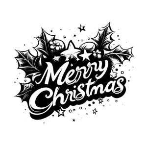 7 Merry Christmas Word, PNG,JPJ, Black Color Words, Christmas Clip Art ...