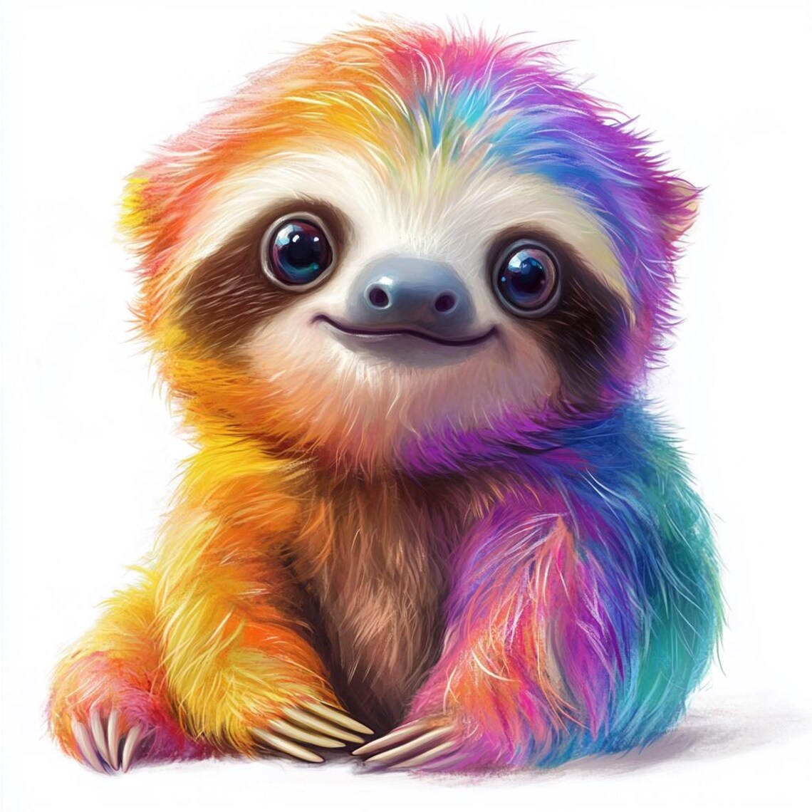 7 Watercolor Rainbow Animals Clipart, Colorful Animal Illustrations ...