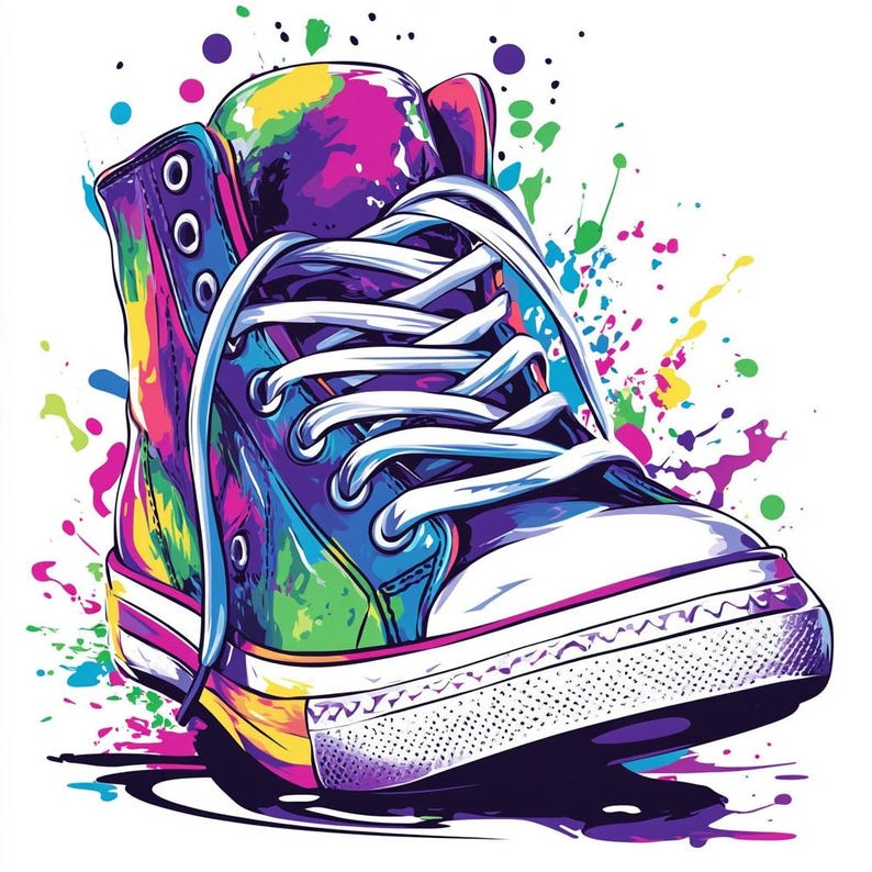 Watercolor Sneaker Clipart: Sports & Fashion PNG Bundle (digital File ...